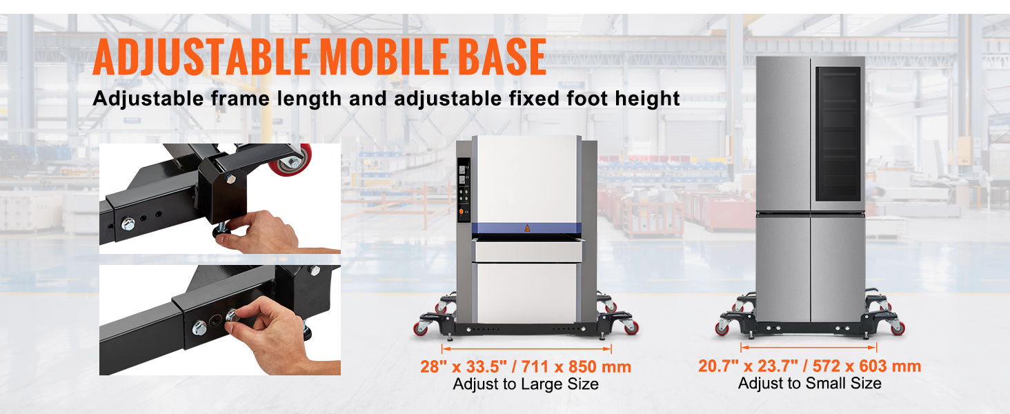 VEVOR Mobile Base, 1500 lbs Capacity, Adjustable from 20.7" x 23.7" to ...