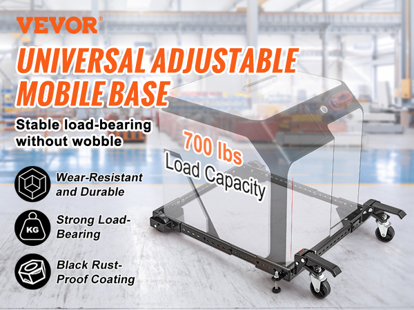 VEVOR Mobile Base, 700 lbs Weight Capacity, Adjustable from 15" x 15 ...