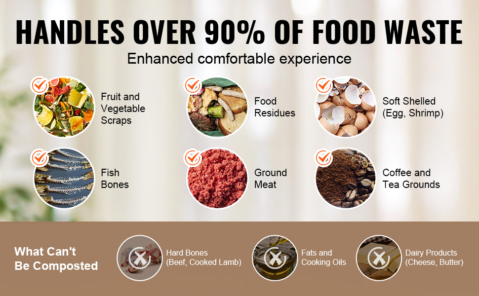 VEVOR Electric Kitchen Composter 5 L Smart Countertop Composter Food ...