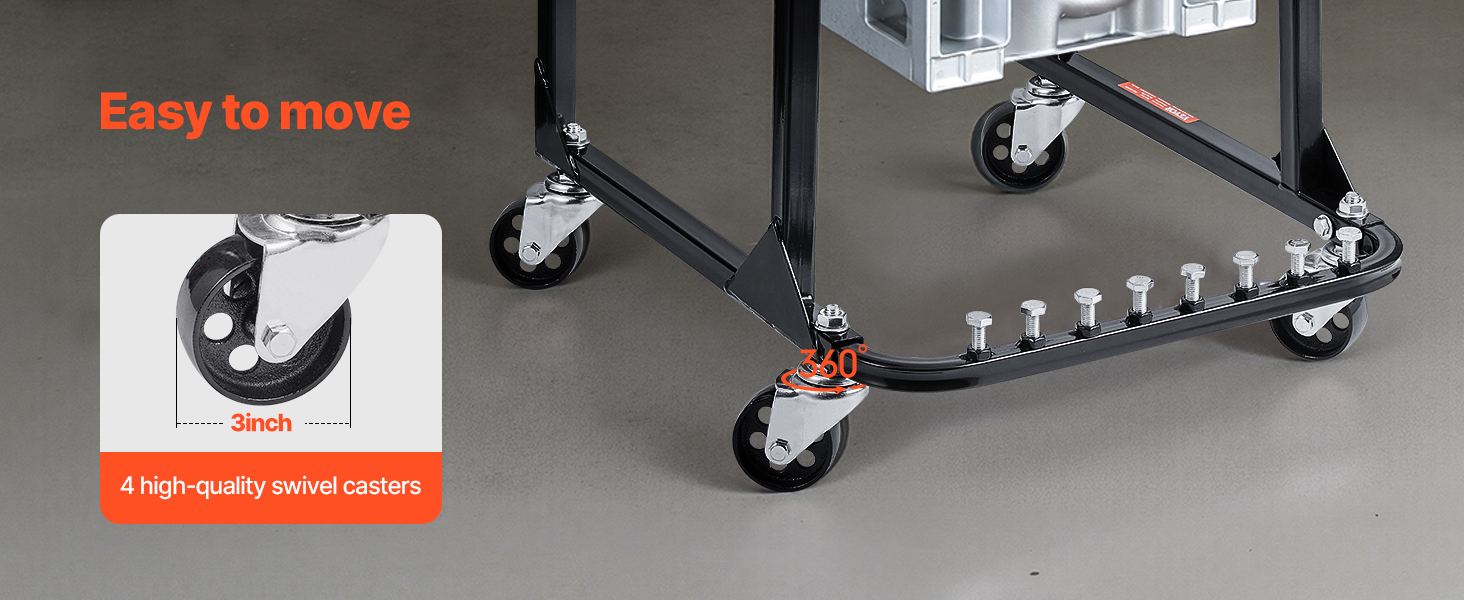 Engine Stand 750 LBS Motor Hoist Dolly with 4 Swivel Casters Heavy-Duty ...