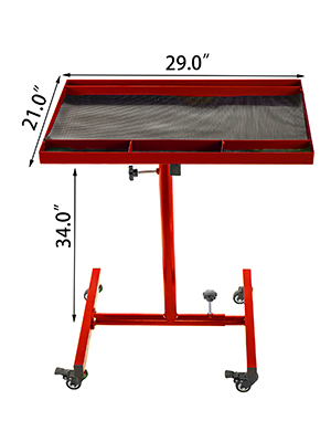 VEVOR 55lbs Capacity Rolling Tool Table 30x20inch Tear Down Tray Mobile ...