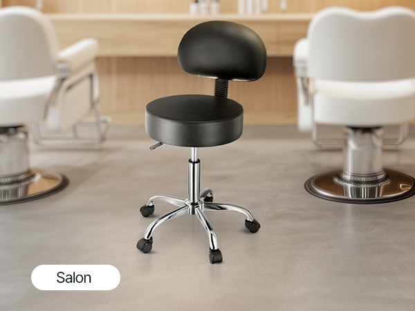 VEVOR Round Rolling Stool Swivel Stool with Backrest Height Adjustable ...