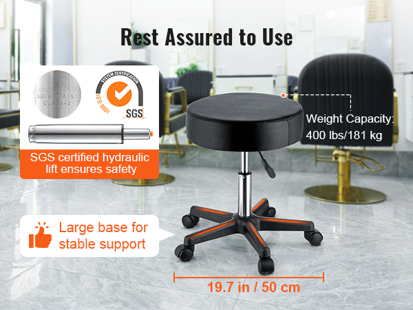 VEVOR Rolling Stools with Wheels, 400 LBS Weight Capacity Adjustable ...