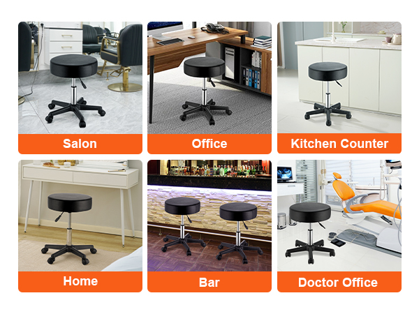 VEVOR Rolling Stools with Wheels, 400 LBS Weight Capacity Adjustable ...