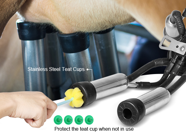 VEVOR Electric Cow Milking Machine Milking Equipment 25L 304 Stainless ...