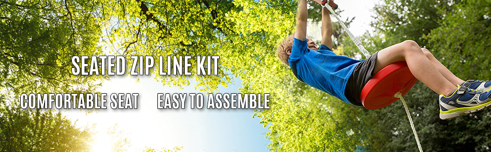 Zipline Kit 100ft Ultimate Zip Line Kit Toys With Seat Trolley ...