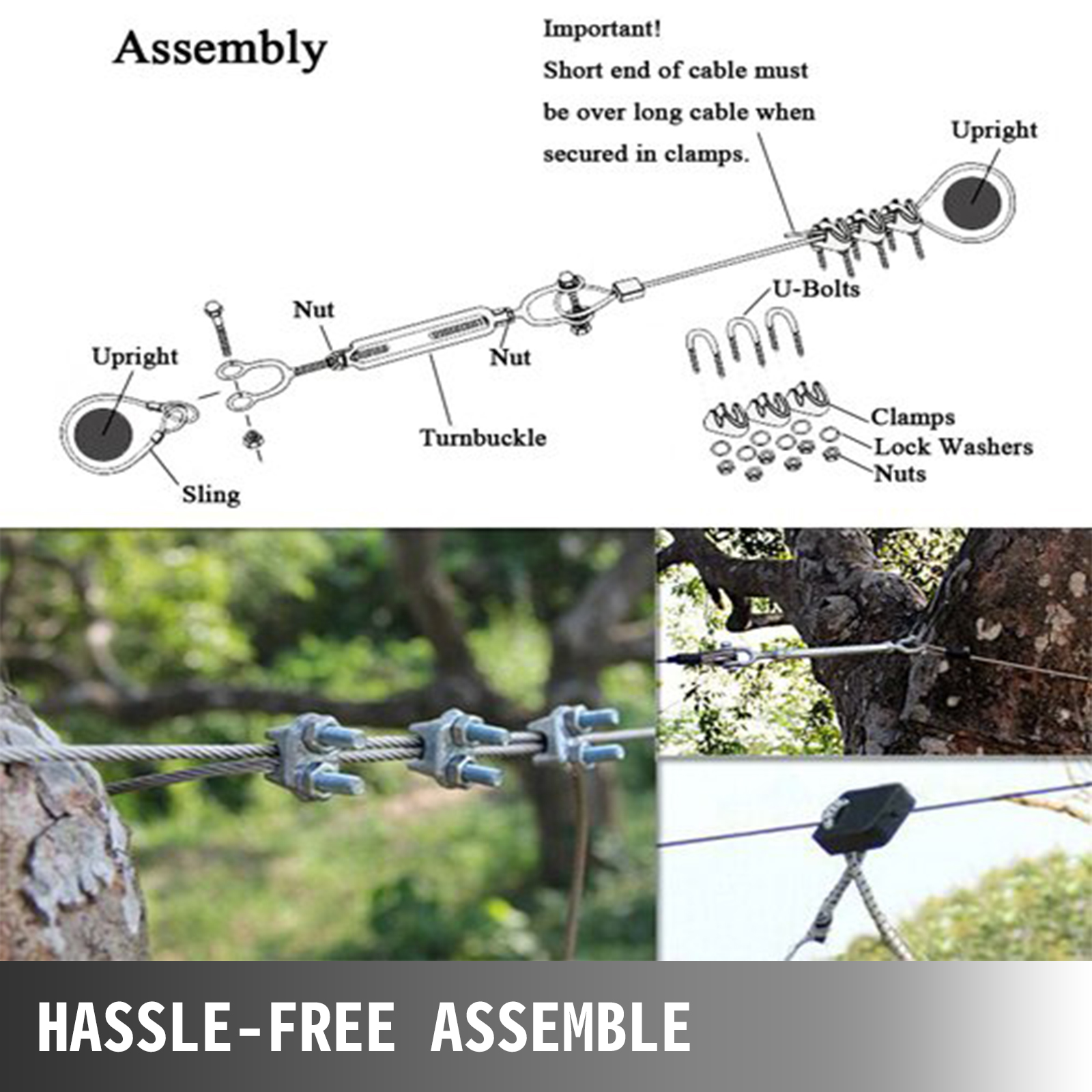 Zipline Kit 100ft Ultimate Zip Line Kit Toys With Seat Trolley ...