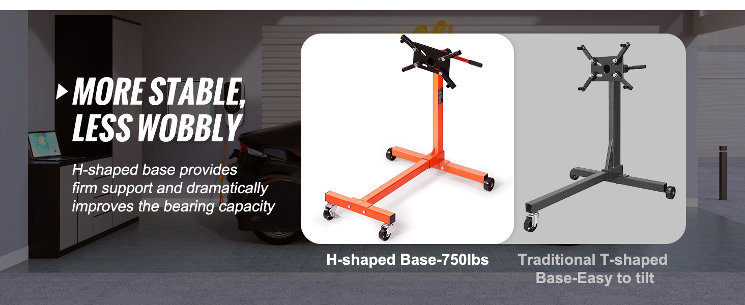 VEVOR Engine Stand, 750 lbs (3/8 Ton) Rotating Engine Motor Stand with ...