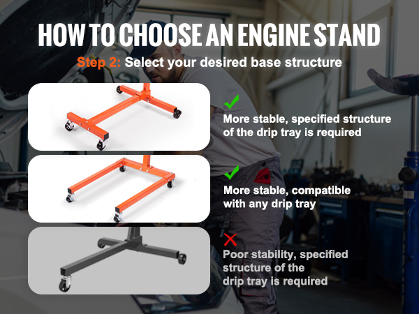VEVOR Engine Stand, 750 lbs (3/8 Ton) Rotating Engine Motor Stand with ...