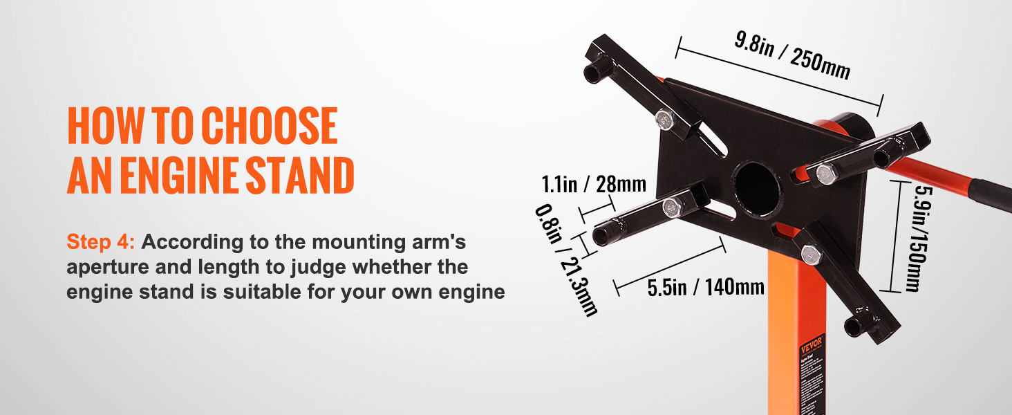 VEVOR Engine Stand, 750 lbs (3/8 Ton) Rotating Engine Motor Stand with ...