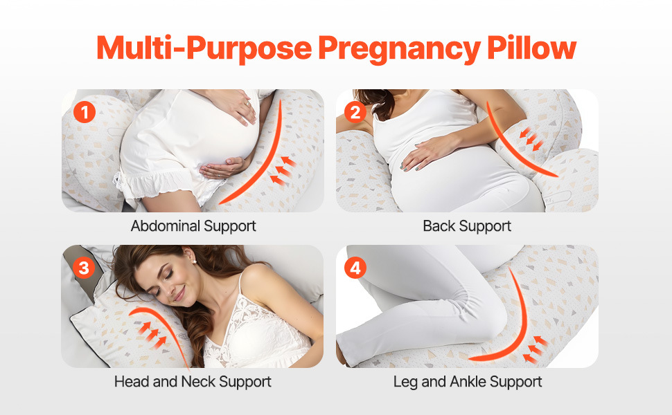 Pregnancy Pillow Adjustable Maternity Pillow for Pregnant Women Soft ...
