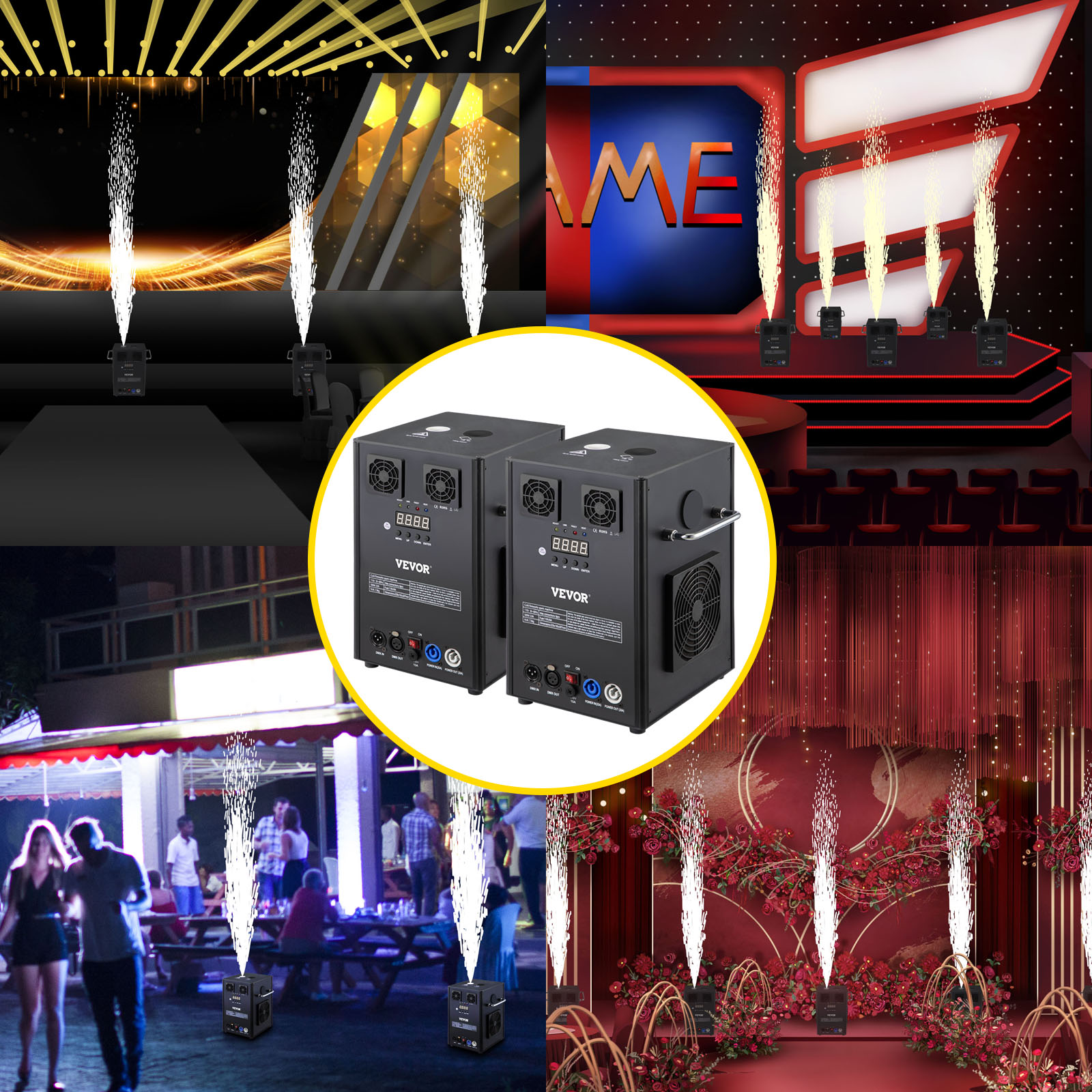VEVOR 700W 2pcs Large Stage Equipment Special Effect Machine, Smart DMX ...