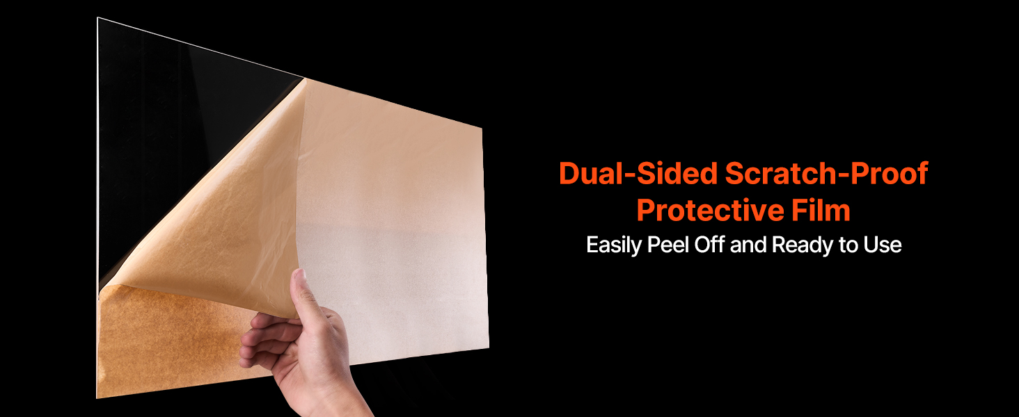 VEVOR Plexiglass Acrylic Sheets, 2-Pack Plastic Sheet, 24 x 48 Inch 1/8 ...