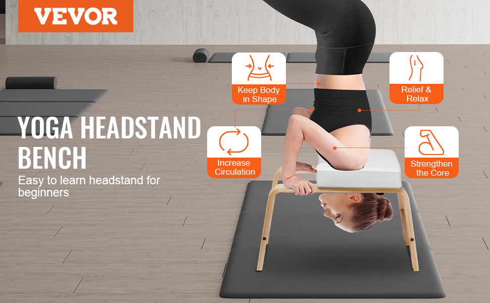 VEVOR Yoga Headstand Bench Inversion Chair Exercise Workout Fitness ...