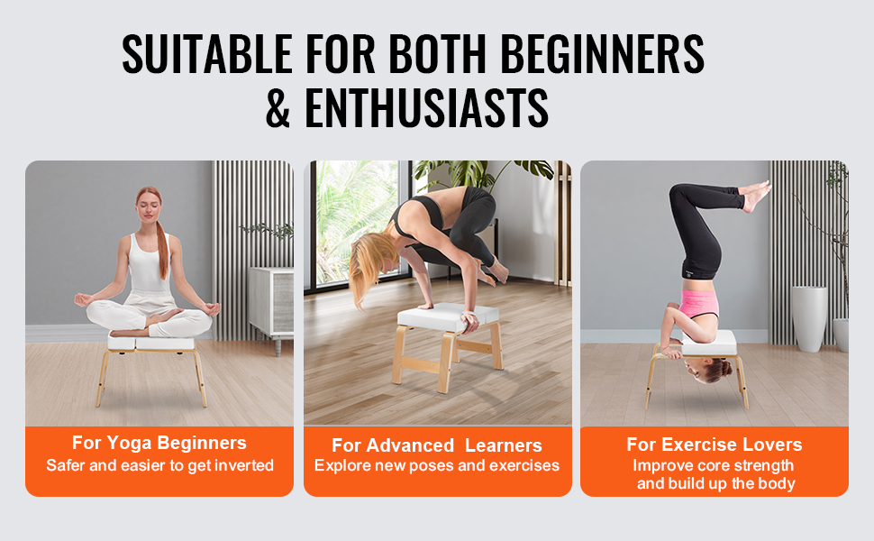 VEVOR Yoga Headstand Bench Inversion Chair Exercise Workout Fitness ...