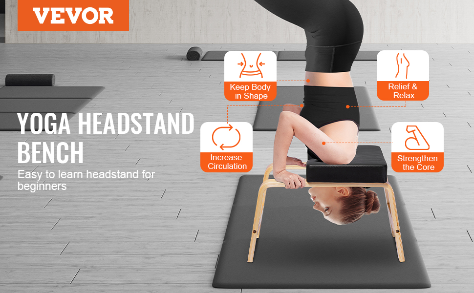 VEVOR Yoga Headstand Bench Inversion Chair Exercise Workout Fitness ...