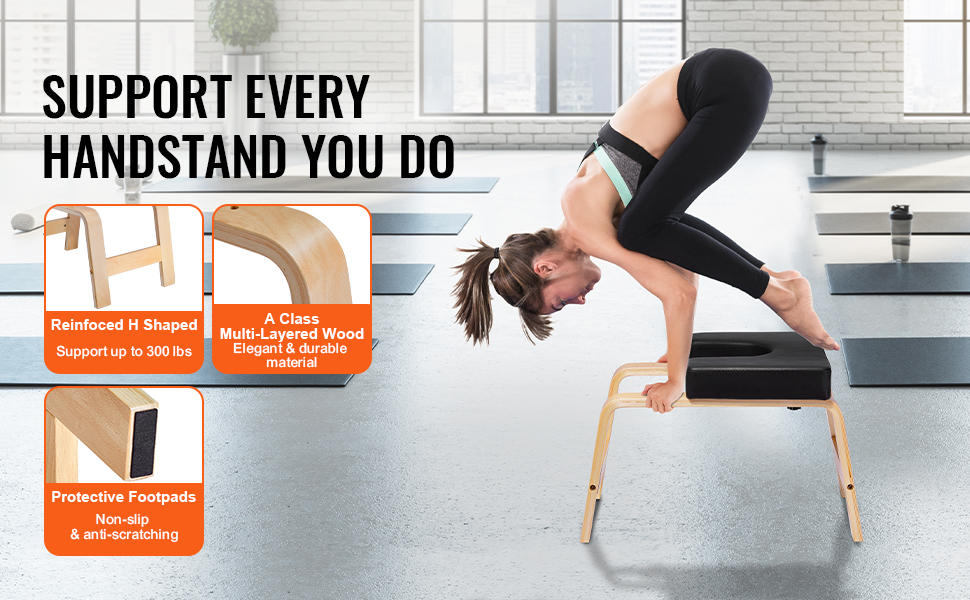 VEVOR Yoga Headstand Bench Inversion Chair Exercise Workout Fitness ...