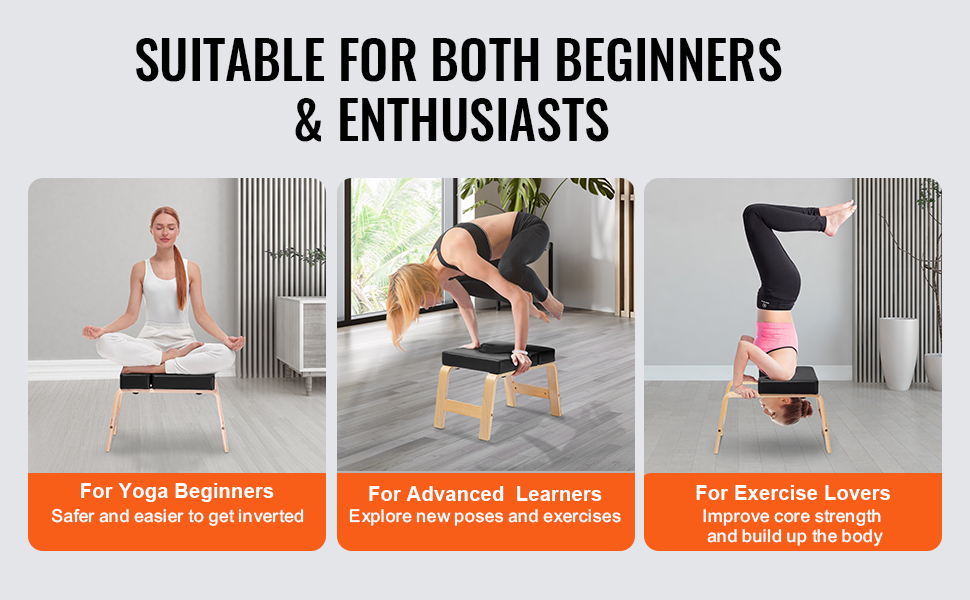 VEVOR Yoga Headstand Bench Inversion Chair Exercise Workout Fitness ...