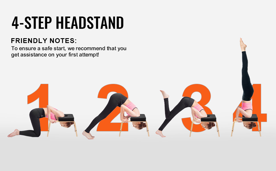VEVOR Yoga Headstand Bench Inversion Chair Exercise Workout Fitness ...