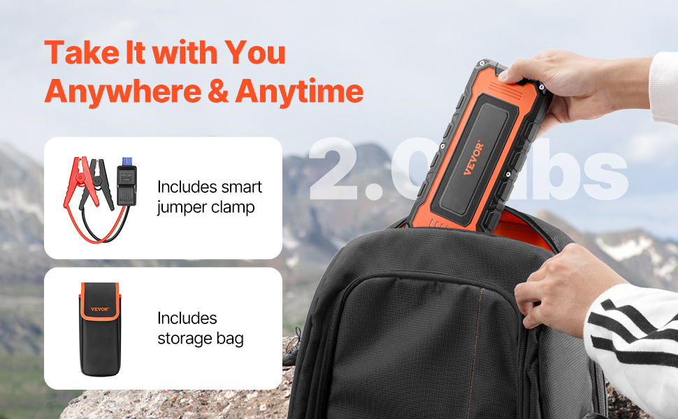 VEVOR Jump Starter 3000A 59.2Wh Lithium Booster Jumper Box Portable ...