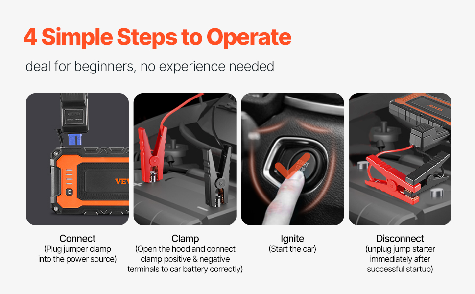 Car Jump Starter 3000A Booster Jumper Box 59.2Wh Portable Lithium ...