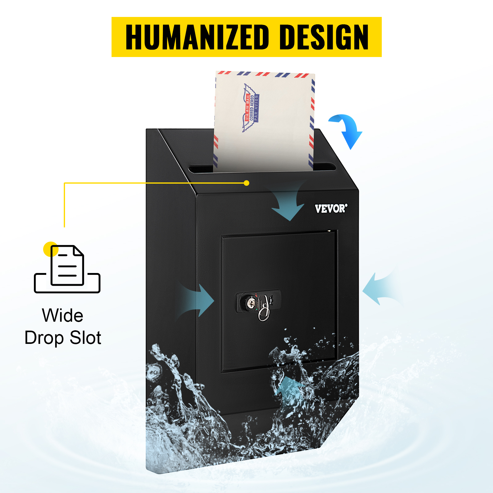 VEVOR Suggestion Box, Donation Ballot Box with Key & Combination Lock ...