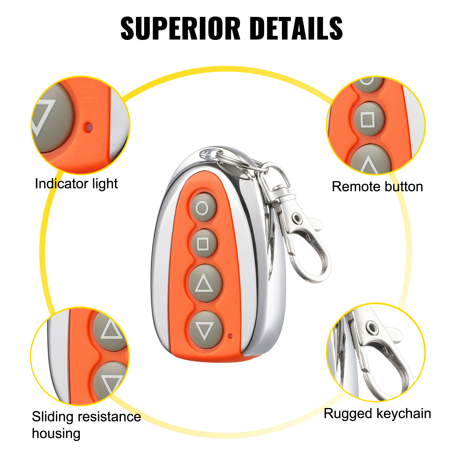 VEVOR Gate Opener Remote, 131 ft Gate Remote Control, 4 Button ...