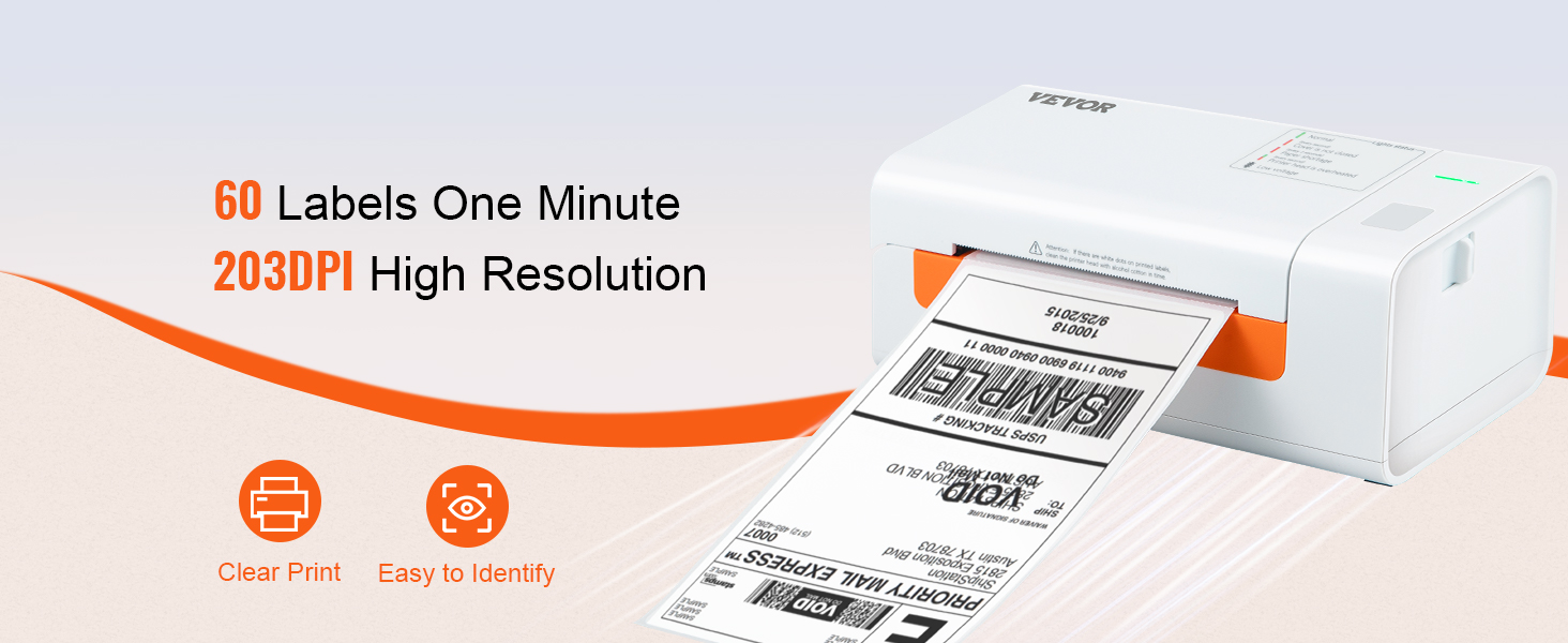 VEVOR Thermal Label Printer, Shipping Label Printer for 4\" x 6 ...