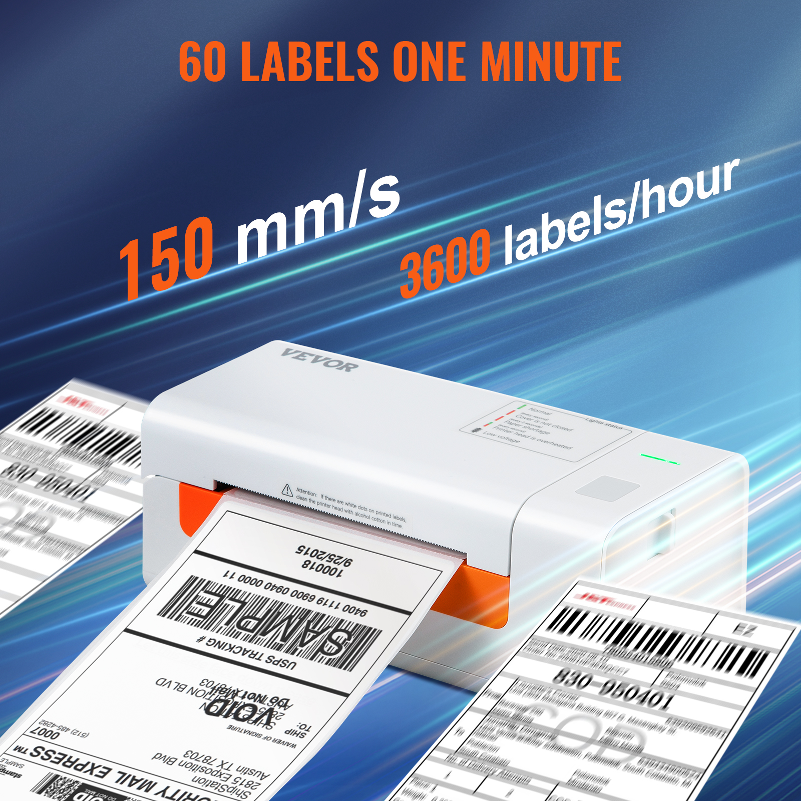 VEVOR Thermal Label Printer, Shipping Label Printer for 4\" x 6 ...