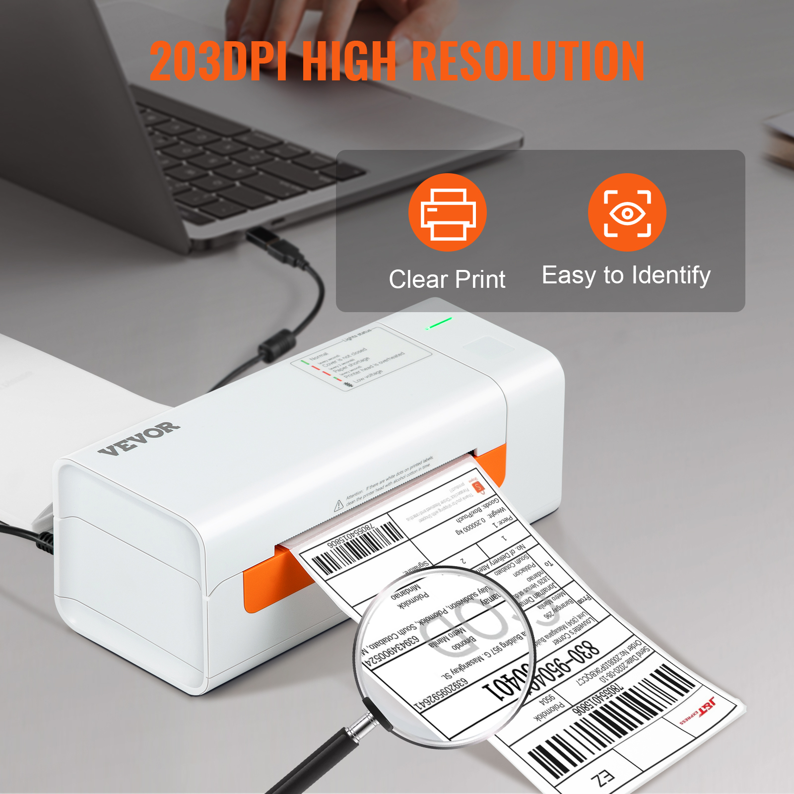 VEVOR Thermal Label Printer, Shipping Label Printer for 4\" x 6 ...
