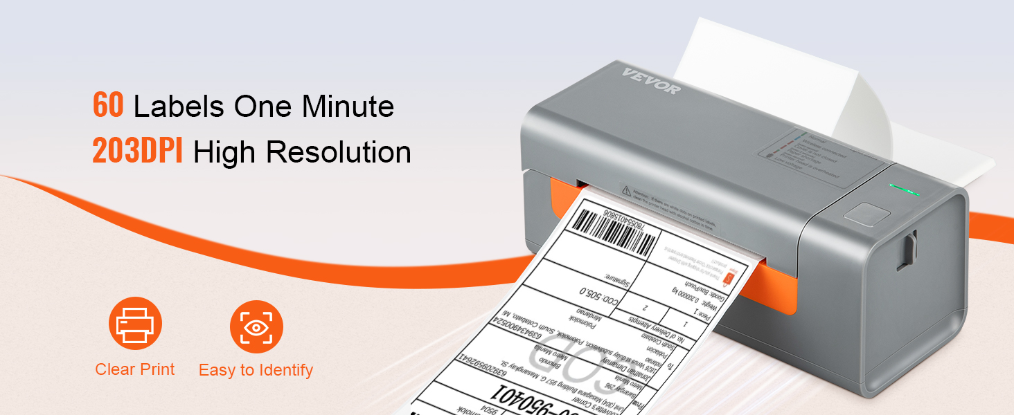 VEVOR Bluetooth Thermal Label Printer, Wireless Shipping Label Printer ...
