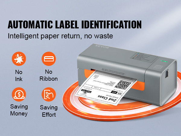 VEVOR Bluetooth Thermal Label Printer, Wireless Shipping Label Printer ...