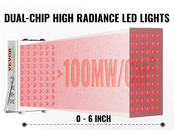 VEVOR Red Light Therapy for Body Face, 60 Dual-Chip LEDs, Red 660nm ...