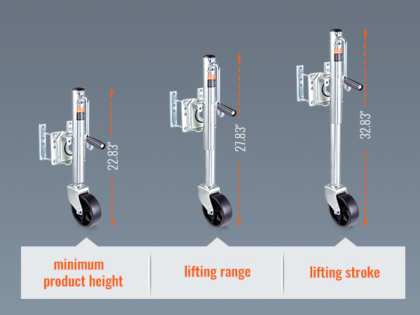VEVOR Trailer Jack, Boat Trailer Jack 32.8 in, Bolt-on Trailer Tongue ...