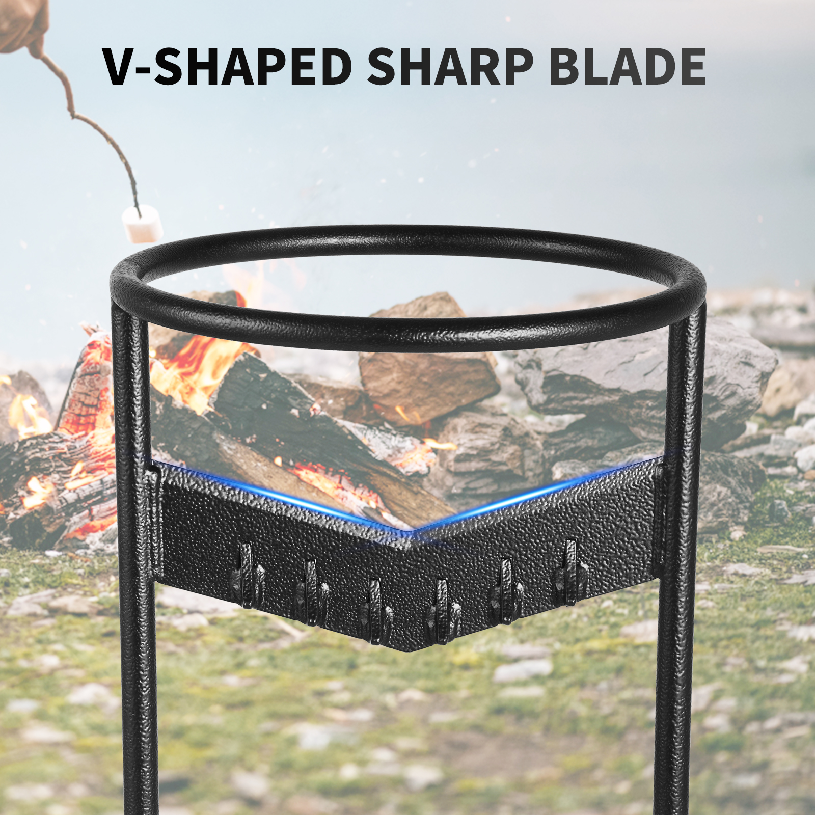 VEVOR Firewood Kindling Splitter, 9''x17'' XL Wood Splitter, Unique V ...