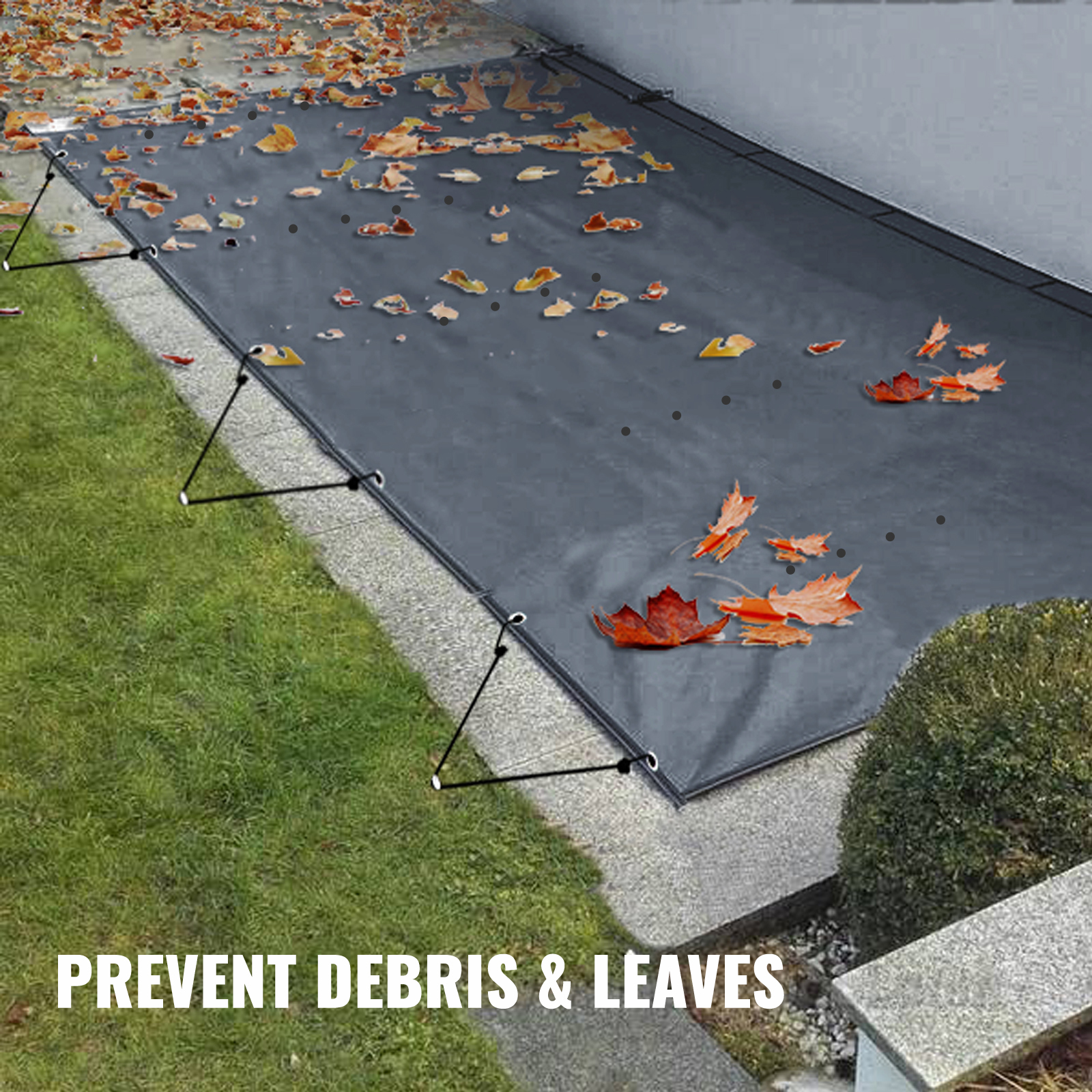VEVOR Pool Safety Cover, 13x26 ft In-ground Pool Cover, Charcoal In ...