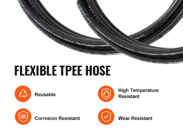 VEVOR Outboard Hose Kit, 20 ft Hydraulic Steering Hose, 2-Piece Leak ...