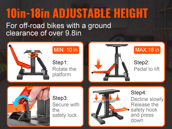 Non-slip Pad Motorcycle Stand Heavy Duty Motorcycle Center Stand - Dirt ...