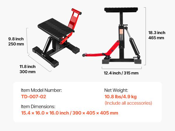 VEVOR Dirt Bike Lift Stand 440 LBS Adjustable Hydraulic Motorcycle Lift ...