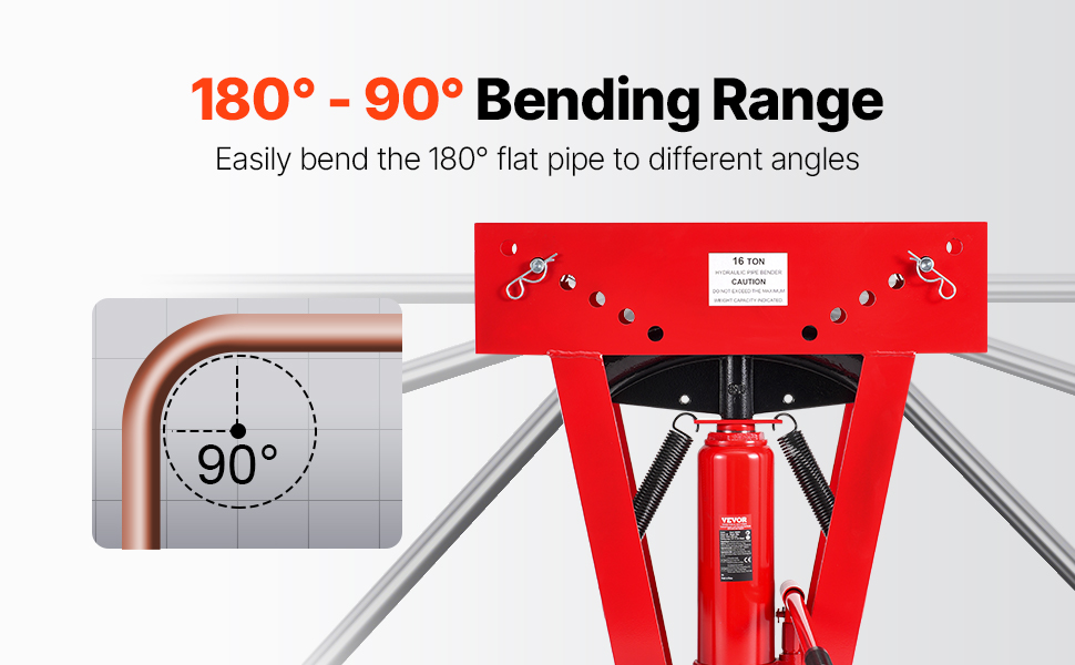 VEVOR Hydraulic Pipe Bender, 16 Ton Manual Pipe Bending Tool with 8 ...