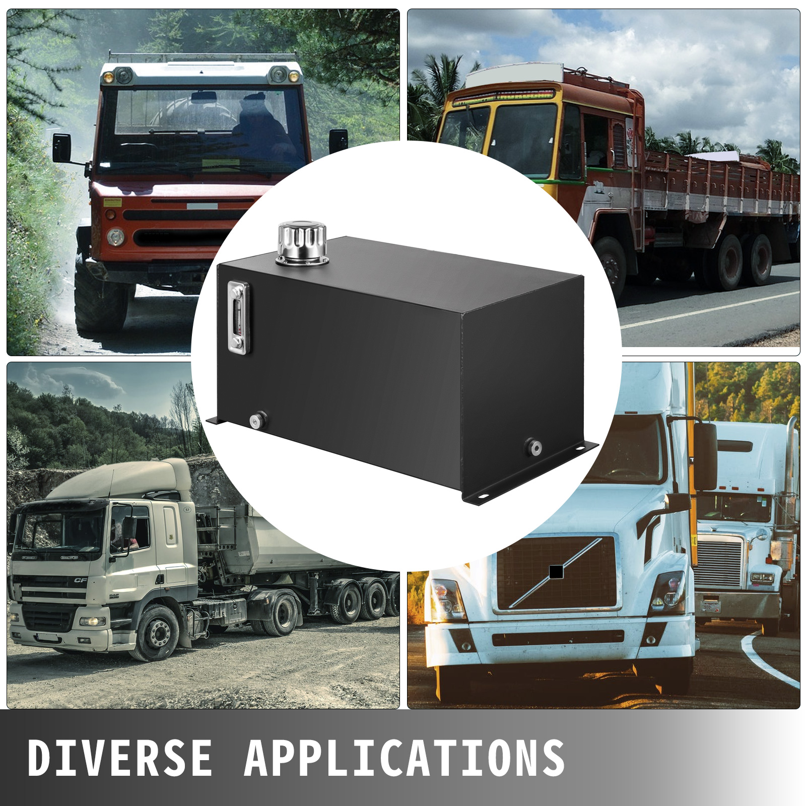 VEVOR Hydraulic Fluid Tank 10 Gal Fuel Tank Heavy Duty Hydraulic Steel ...