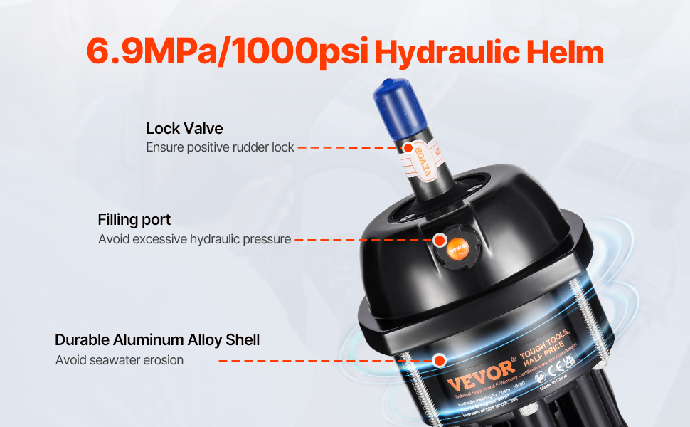 90HP Hydraulic Outboard Steering Kit Marine Boat Hydraulic Steering ...