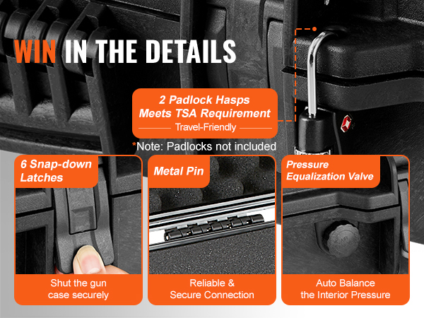 VEVOR Tactical Range Case, Outdoor Tactical Hard Case with 3 Layers ...