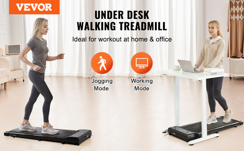 VEVOR Walking Pad Under Desk Treadmill for Home Office Working Walking ...