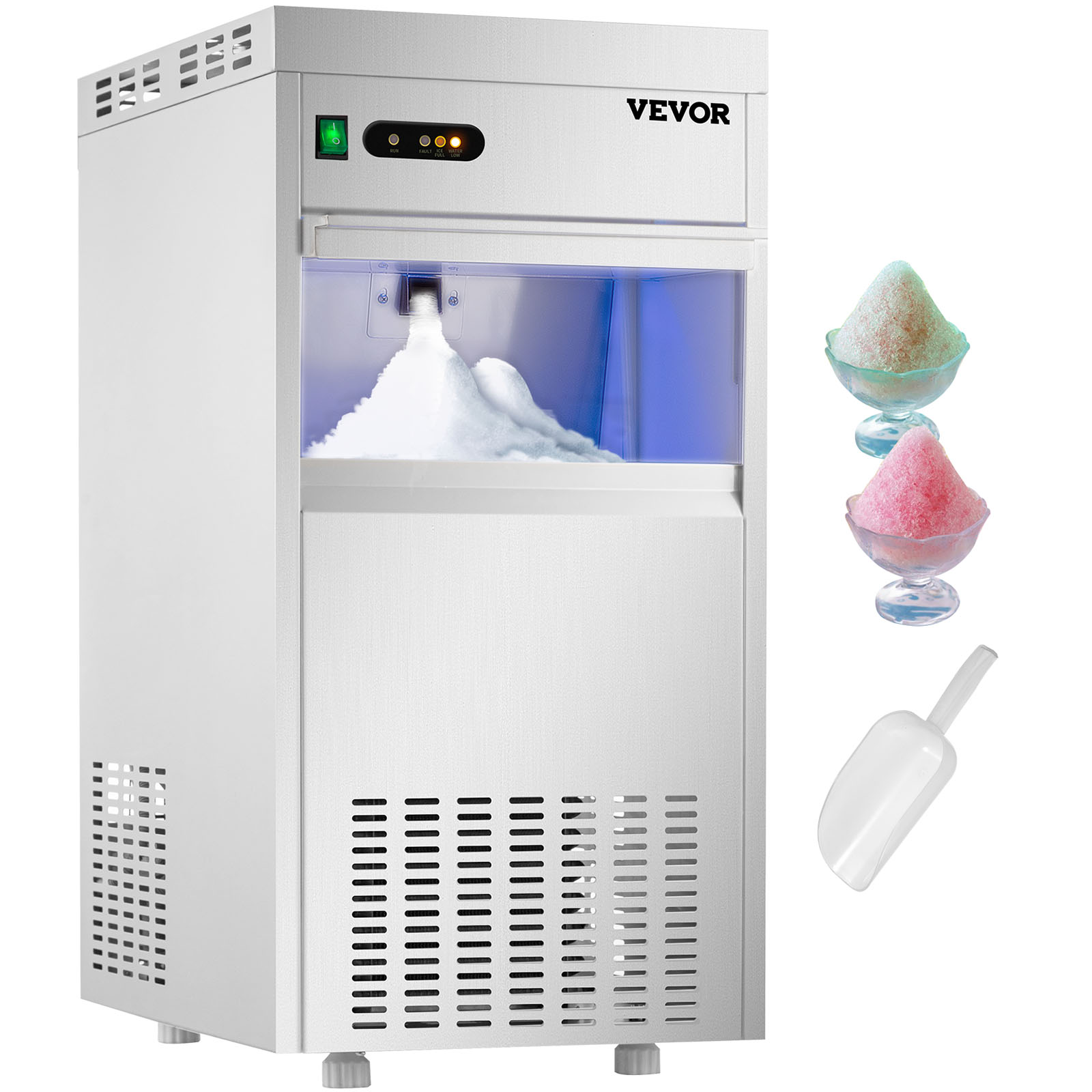 VEVOR 110V Commercial Snowflake Ice Maker 132LBS/24H, ETL Approved Food ...