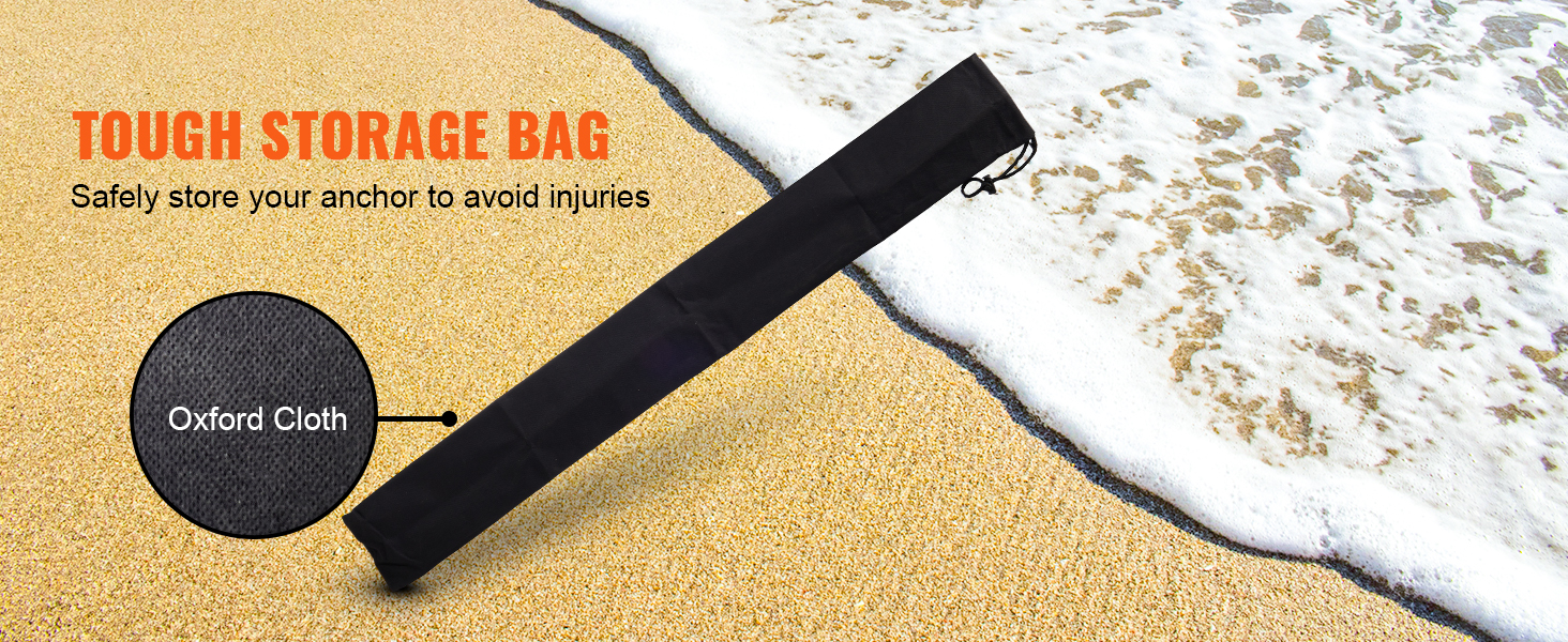 VEVOR Sand Spike Boat Anchor Pole, 36" Galvanized Carbon Steel Slide ...