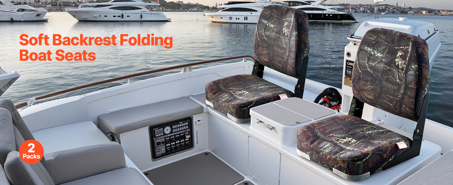 VEVOR Boat Seat Low Backrest Flip Up Boat Seat Sponge Cushion ...