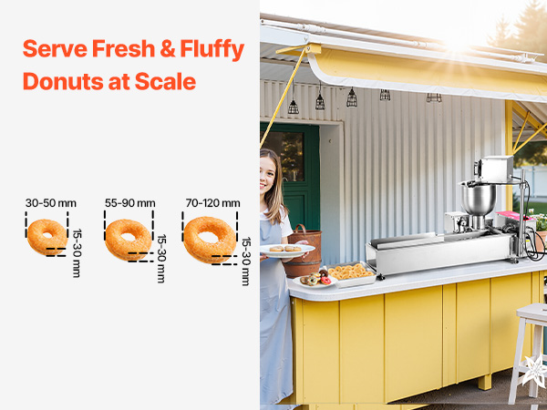 VEVOR Commercial Automatic Donuts Machine Doughnut Maker Single Row 90 ...