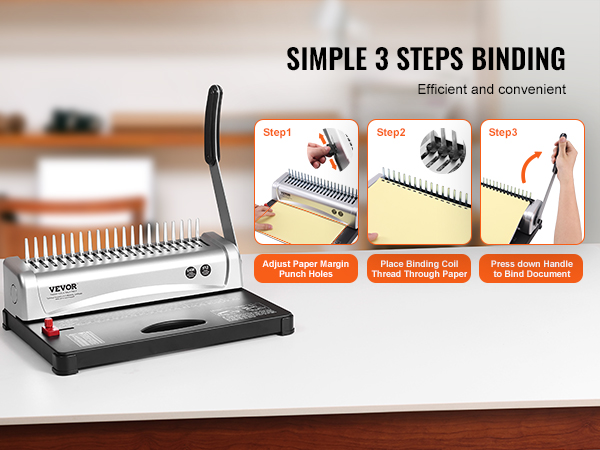 VEVOR Binding Machine, Comb Binding Machine 21-Holes Binding 450 Sheets ...