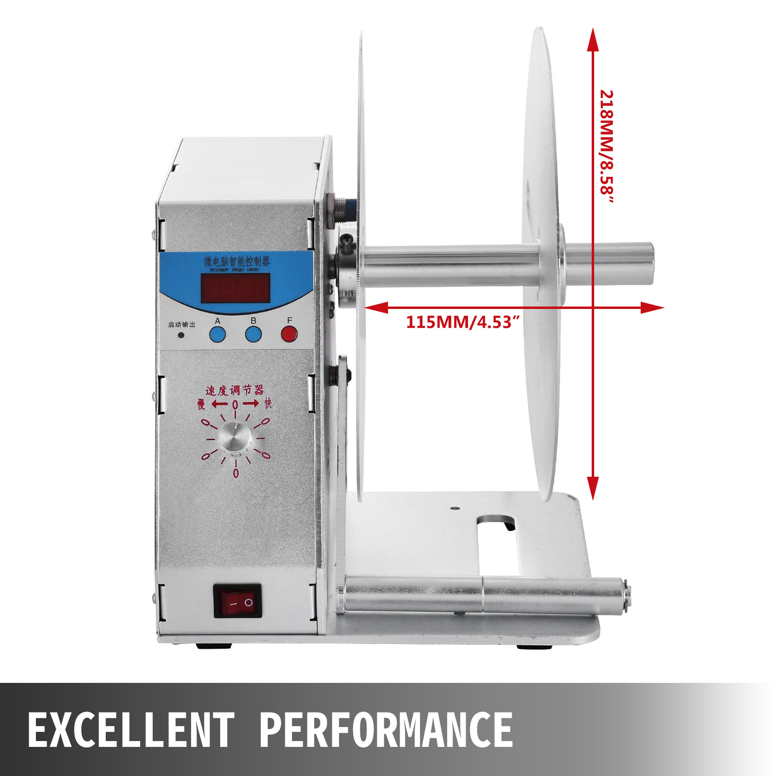 VEVOR Label Rewinder, Digital Automatic Rewinding Machine, Adjustable ...